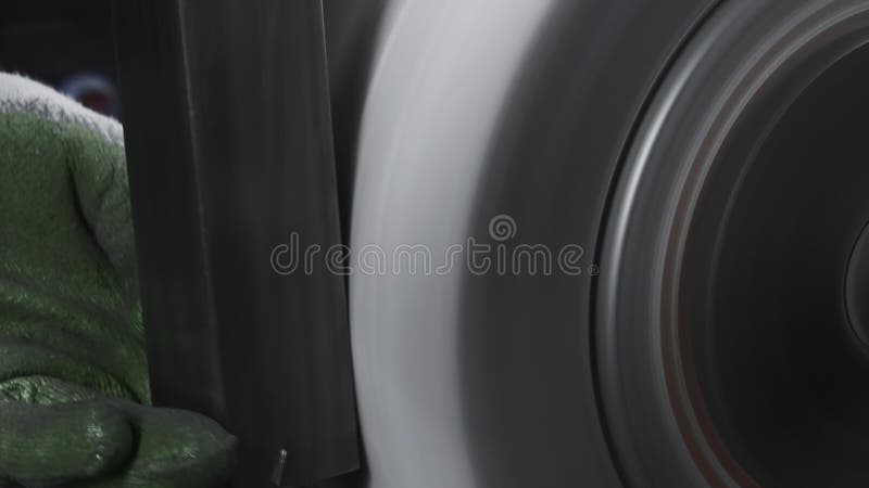 Close-up Polishing of Steel Part on Rotating Machine. Creative Stock ...