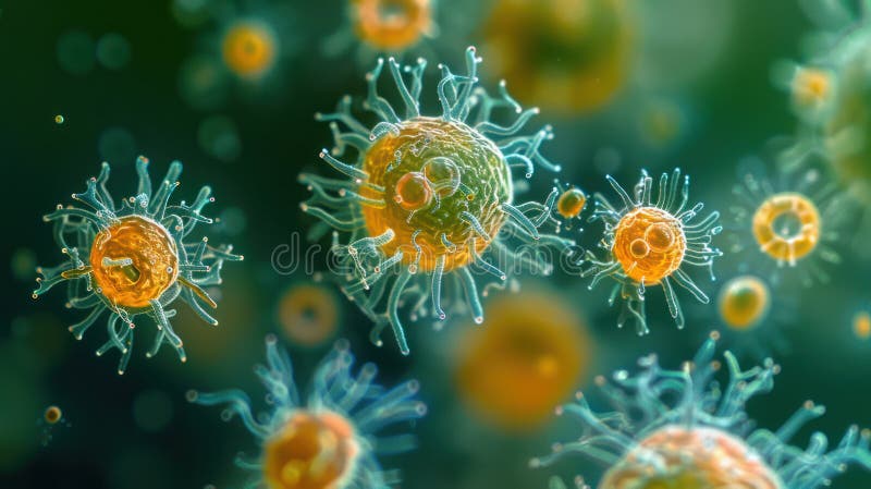 Close-up of Pollen Particles Under Electronic Microscope Stock ...