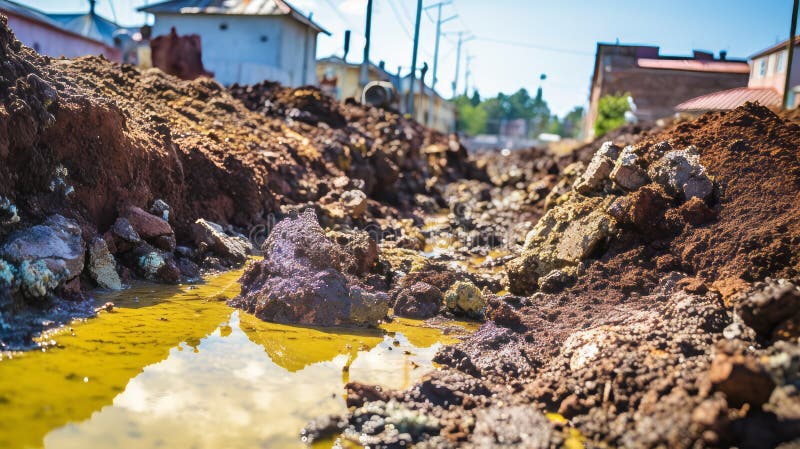 Close Up of Polluted Soil with Hazardous Substances Stock Image - Image ...