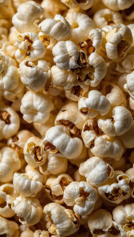Close-up of Popcorn Kernels Showing Their Characteristic Triangular ...