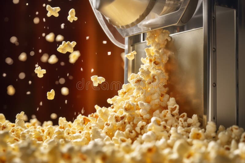 A Close-up of a Popcorn Machine, with Popcorn Kernels Popping and ...