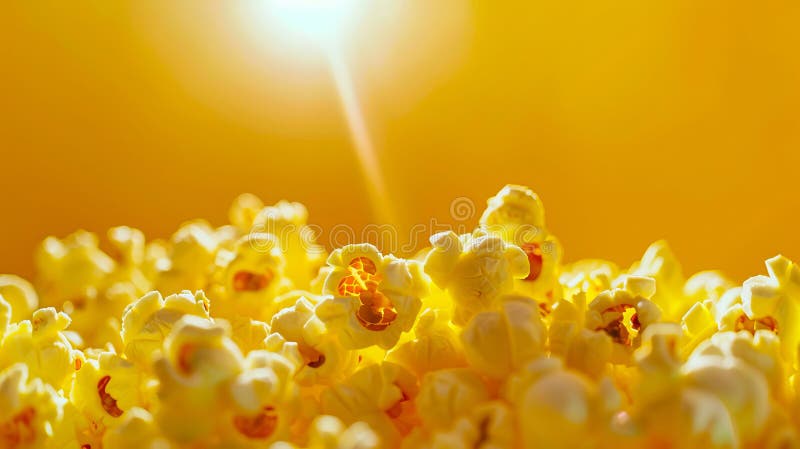A Close Up of Popcorn with the Sun Shining Stock Photo - Image of close ...