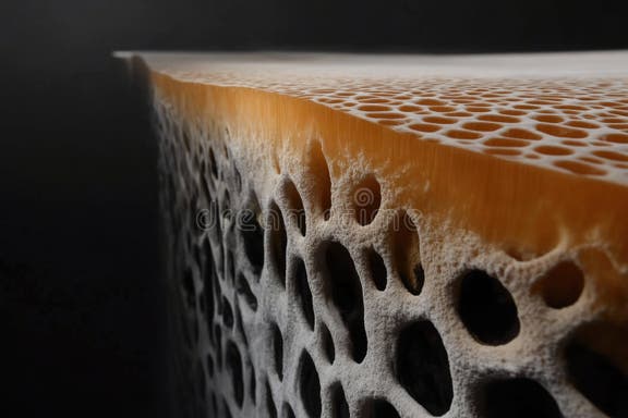 Close-up of Porous Orange Surface Material Structure with Intricate ...