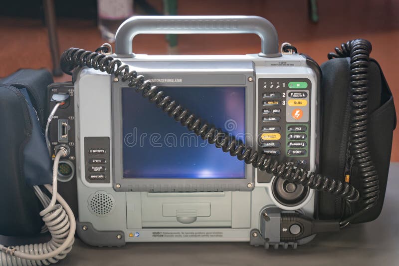 Close-up of a Portable Defibrillator Stock Image - Image of horizontal ...