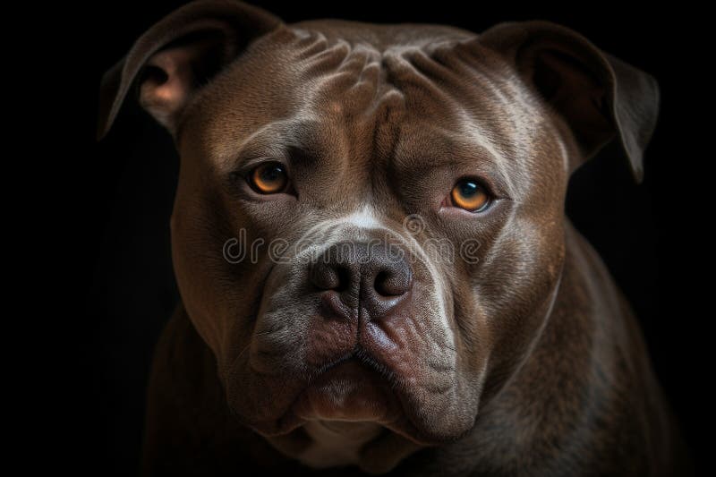Close-up Portrait of American Bully Stock Illustration - Illustration ...