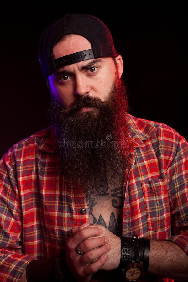 Close Up Portrait of Angry Hipster Man Stock Image - Image of beard ...