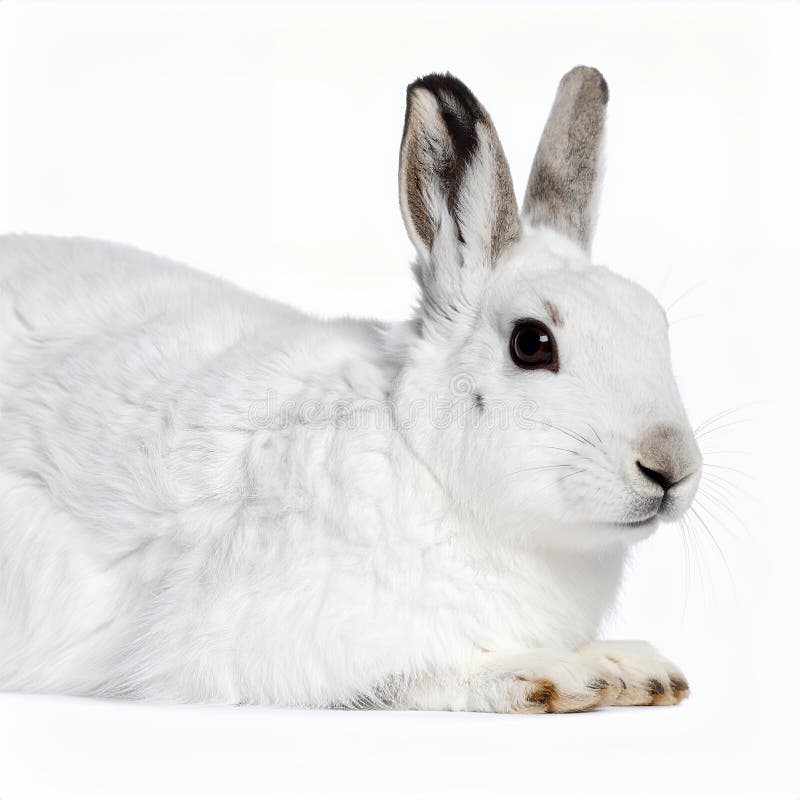 Close-up Portrait of an Arctic Hare Resting Peacefully with Its ...