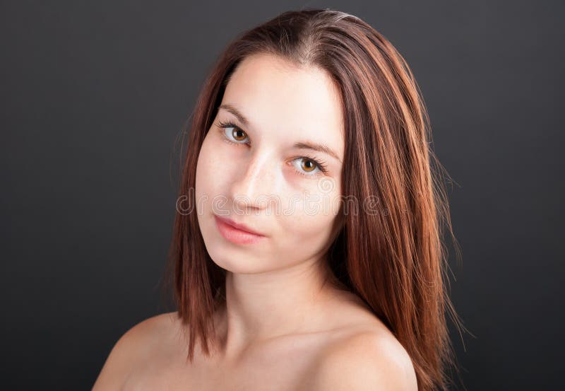 Close-up Portrait of Attractive Positive Girl Stock Image - Image of ...