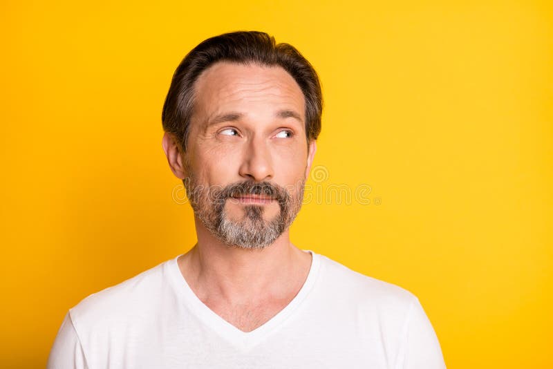 Close-up Portrait of Attractive Suspicious Guy Thinking Copy Empty ...