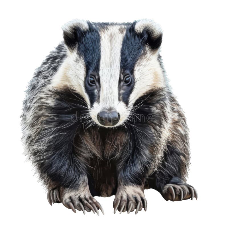 A Close-Up Portrait of a Badger with Sharp Claws Stock Photo ...