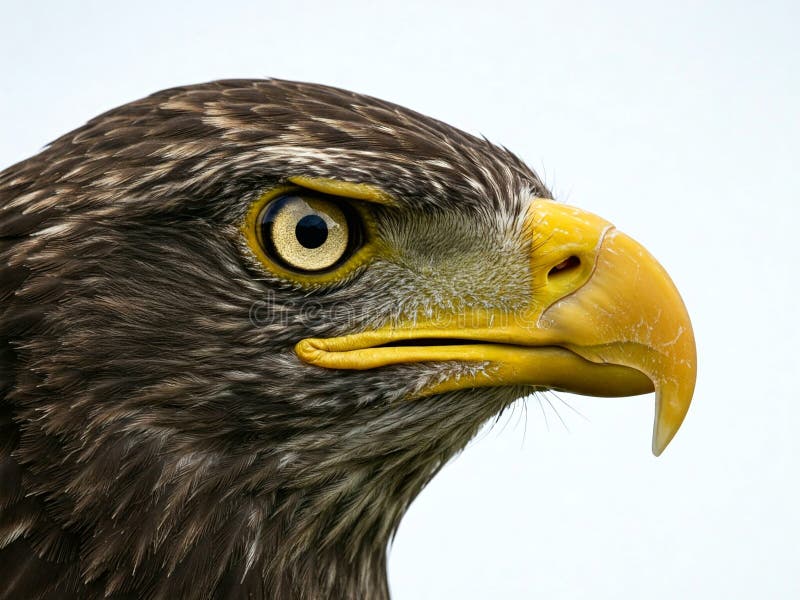 Close Up Portrait of Bald Eagle on White Background with Natural Light ...