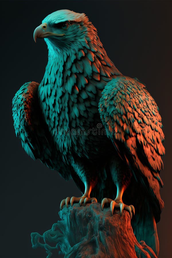 Close Up Portrait of a Beautiful Eagle, Creative Ai Stock Image - Image ...