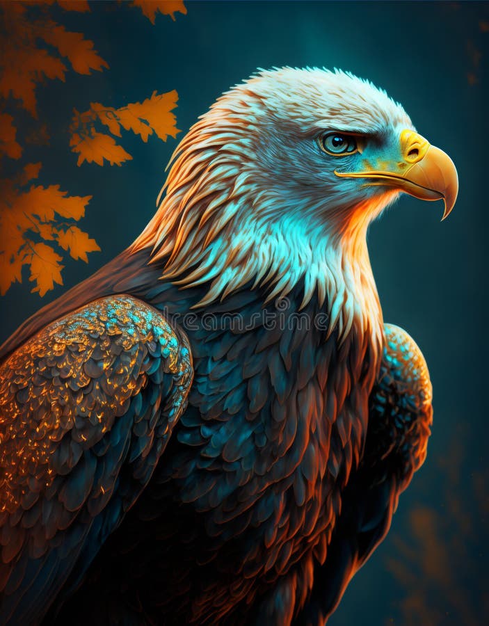 Close Up Portrait of a Beautiful Eagle, Creative Ai Stock Photo - Image ...