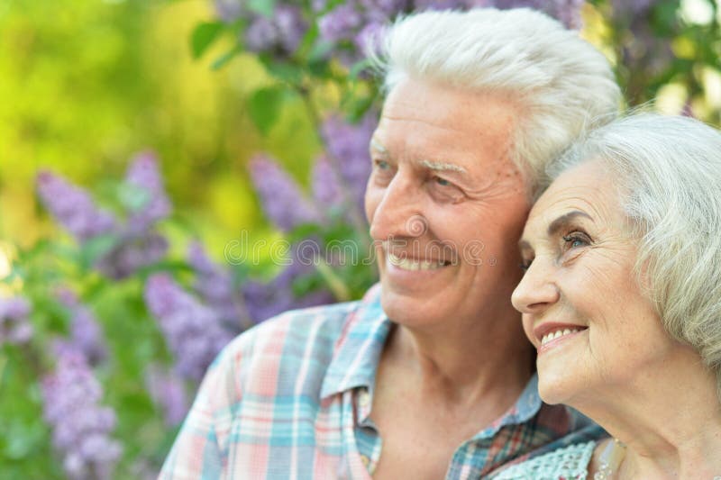 Close Up Portrait Of Beautiful Senior Couple Hugging Stock Image