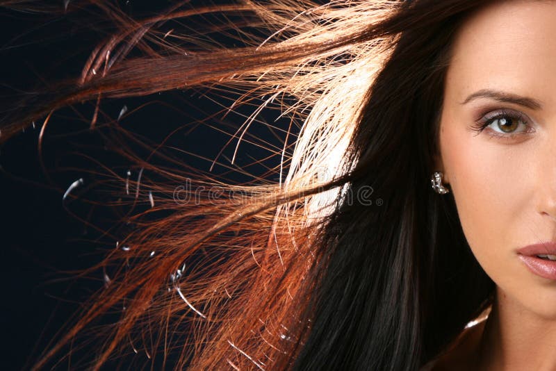 Close-up Portrait of Beautiful Woman Half Face Stock Image - Image of ...