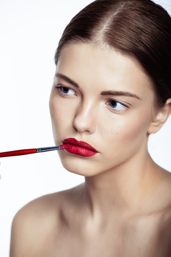 Close-up Portrait of Caucasian Young Model Stock Image - Image of neat ...