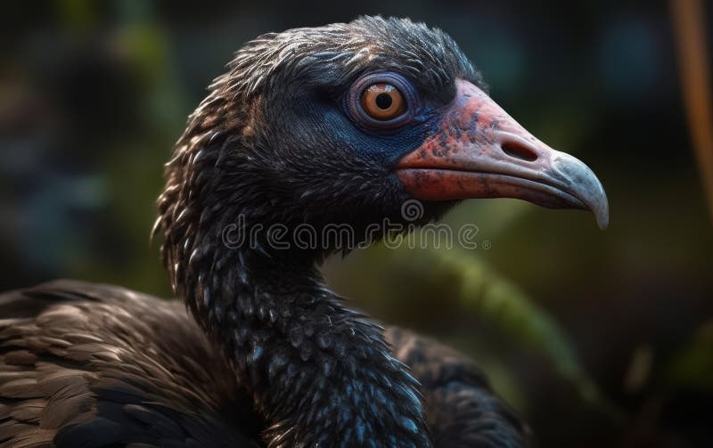 Close-up Portrait of a Black Bird. Created by Generative Artificial ...