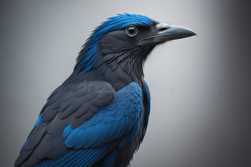 Close Up Portrait of a Black Raven, Corvus Corax. Ai Generative Stock ...