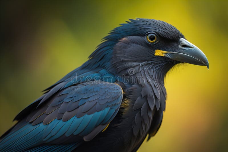 Close Up Portrait of a Black Raven, Corvus Corax. Ai Generative Stock ...