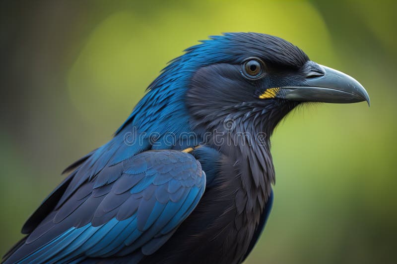 Close Up Portrait of a Black Raven, Corvus Corax. Ai Generative Stock ...