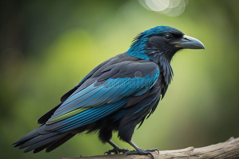 Close Up Portrait of a Black Raven, Corvus Corax. Ai Generative Stock ...