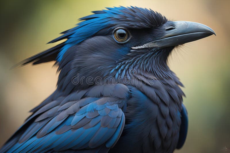 Close Up Portrait of a Black Raven, Corvus Corax. Ai Generative Stock ...