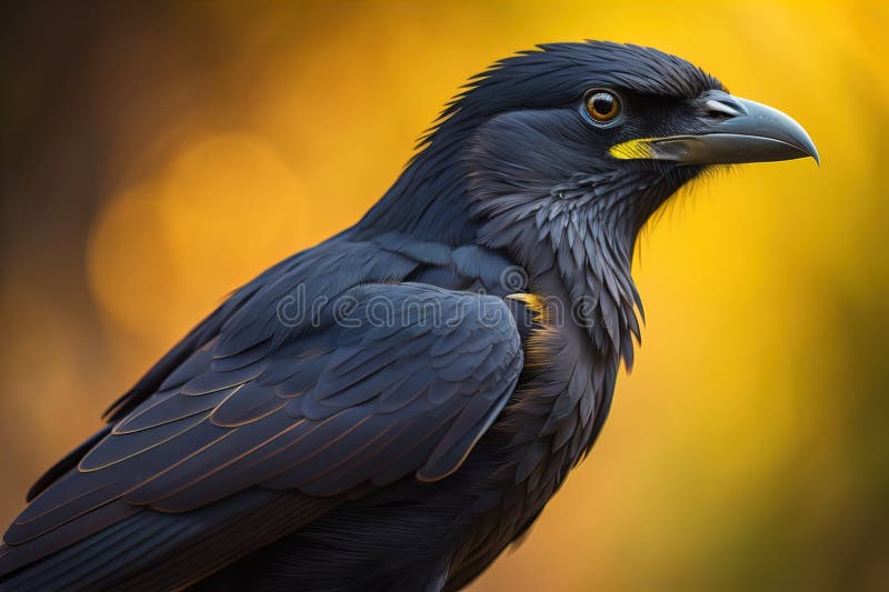Close Up Portrait of a Black Raven, Corvus Corax. Ai Generative Stock ...