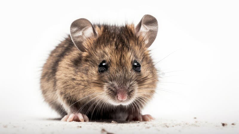 Close Up Portrait of a Brown Mouse in a White Studio Setting Capturing ...