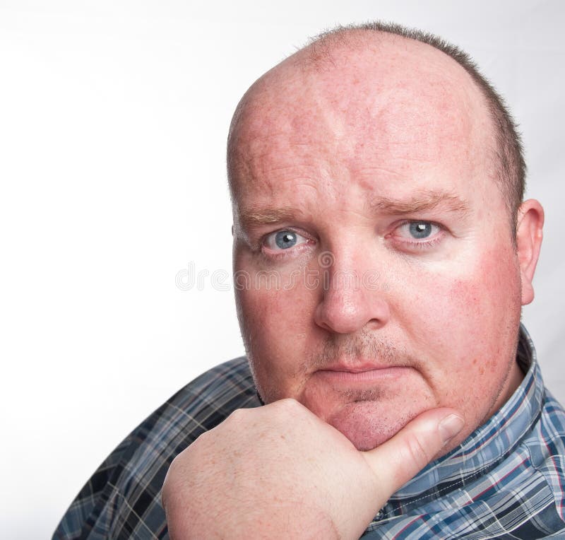 Close Up Portrait Capture of Overweight Male Stock Image - Image of ...