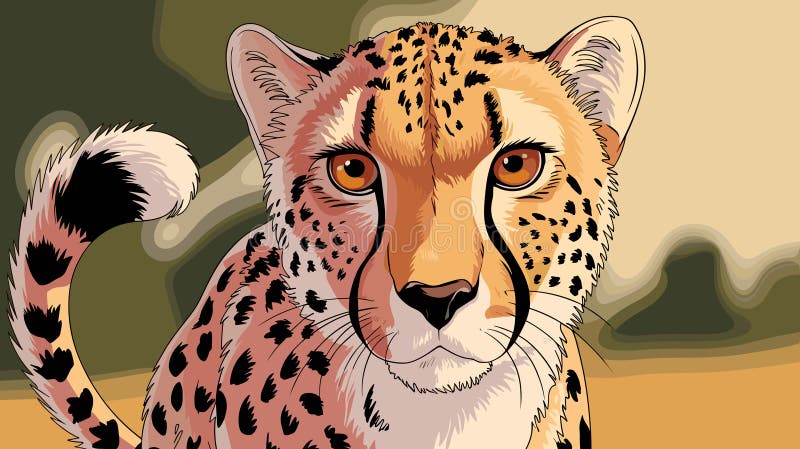 A Close-up Portrait of a Cheetah with Focused Amber Eyes. Stock ...