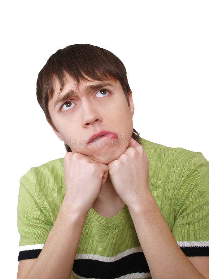 Close-up Portrait of Confuse Man Stock Image - Image of humor, lips ...