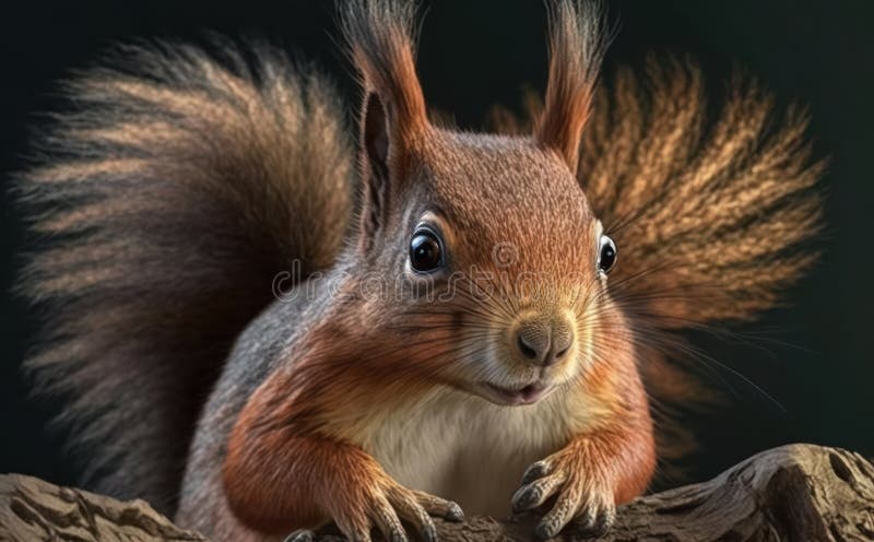 A Close-Up Portrait of a Curious Squirrel. Created by Generative ...