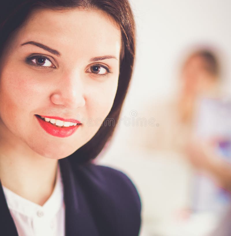 Close-up Portrait of a Customer Service Agent Sitting at Office Stock ...