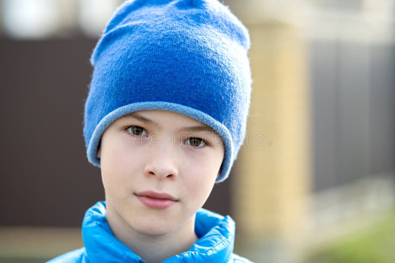 Close Up Portrait of Cute Child Boy in a Cap Stock Photo - Image of ...