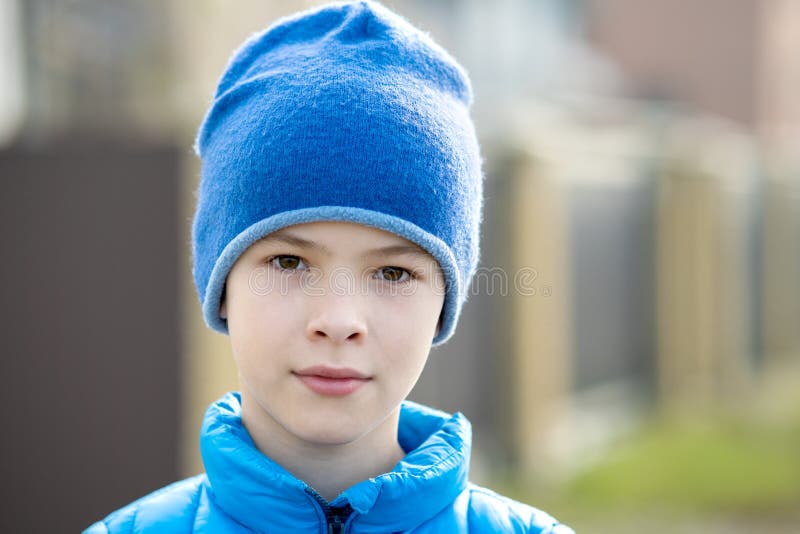 Close Up Portrait of Cute Child Boy in a Cap Stock Photo - Image of ...