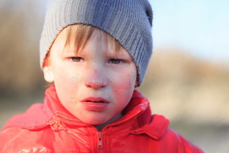 Close-up Portrait of an Emotional Boy in a Bad Mood Stock Photo - Image ...