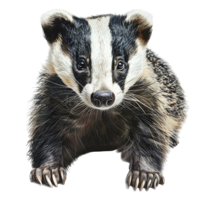 Close-up Portrait of a European Badger with Sharp Claws Stock Photo ...