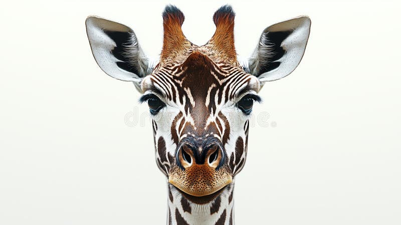 Close-up Portrait of a Giraffe with Unique Coat Pattern and Expressions ...