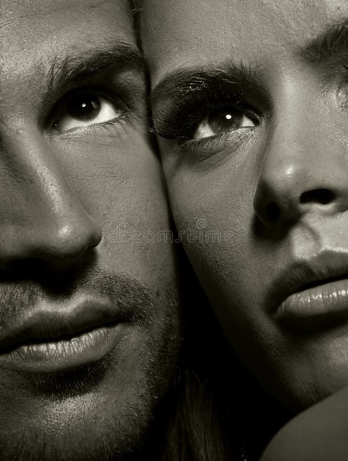Close Up Portrait of a Handsome Couple Stock Photo - Image of life ...