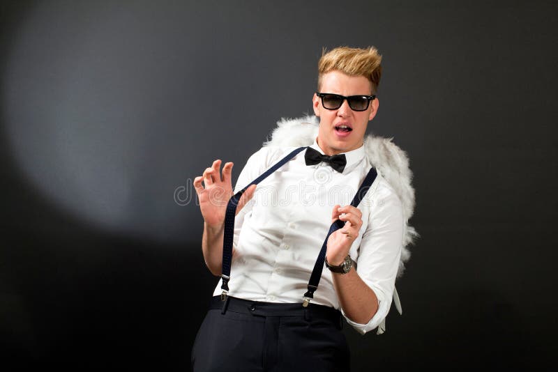 Close-up Portrait of a Handsome Young Angel Man Stock Image - Image of ...