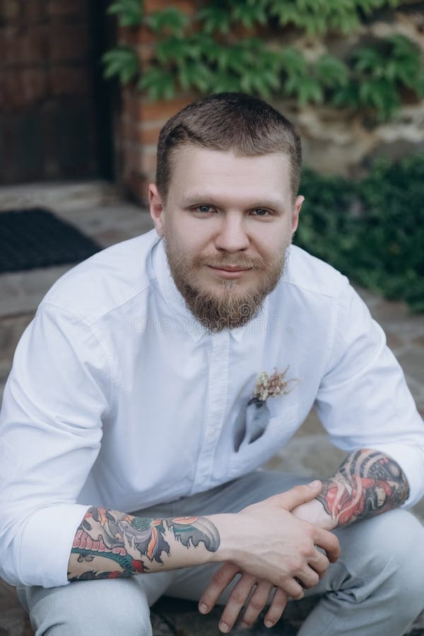 Close-up Portrait of Handsome Young Groom Looking Stock Image - Image ...