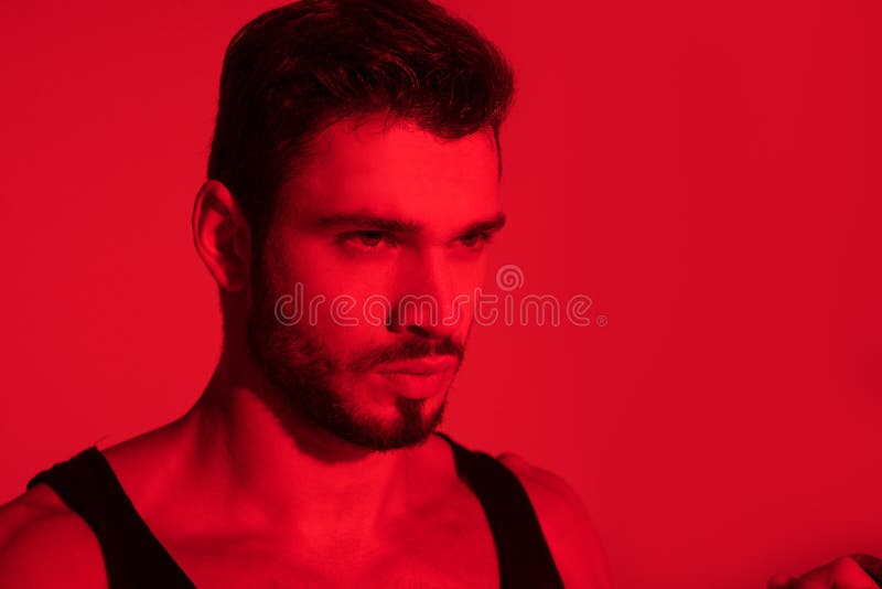 Close-up Portrait of Handsome Young Man Stock Photo - Image of young ...