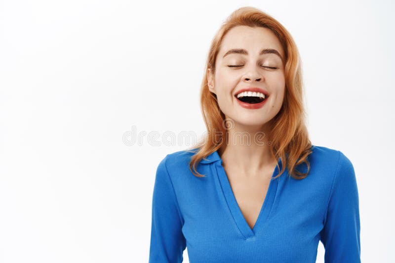 Close Up Portrait of Happy, Relieved Smiling Woman with Closed Eyes ... Close Up Portrait of Happy, Relieved Smiling Woman with Closed Eyes ...