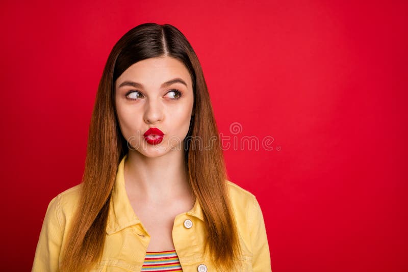 Close Up Portrait Of Her She Nice Attractive Lovely Pretty Cute Lovable