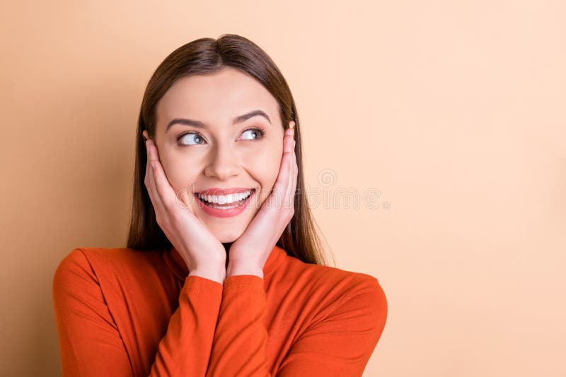Close Up Portrait Of Her She Nice Looking Attractive Lovely Cheerful