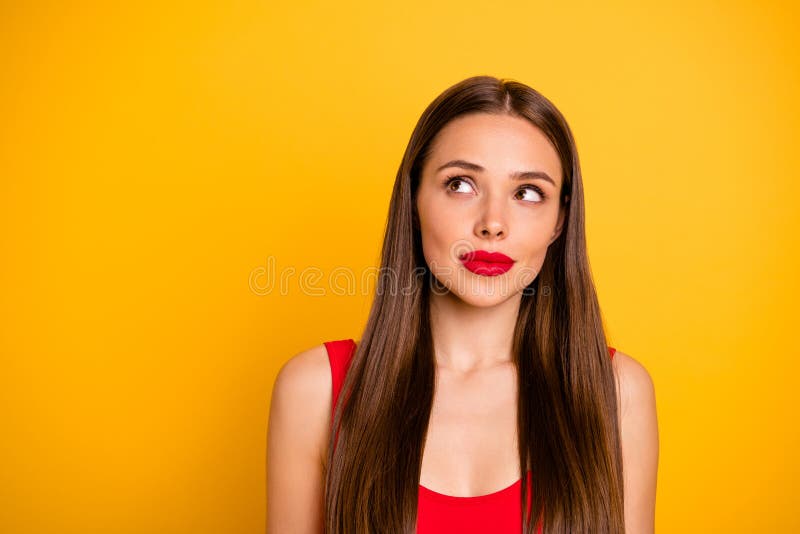 Close Up Portrait Of Her She Nice Looking Attractive Lovely Chic