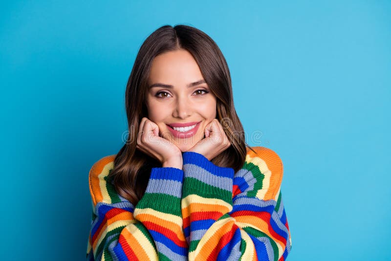 Close Up Portrait Of Her She Nice Looking Attractive Lovely Cute Pretty
