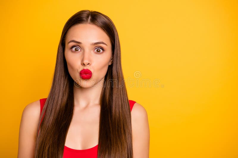Close Up Portrait Of Her She Nice Looking Attractive Lovely Lovable