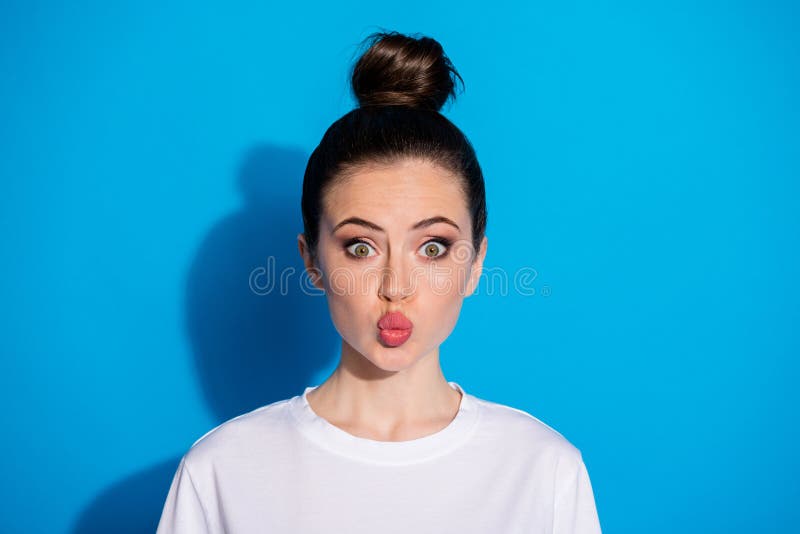 Close Up Portrait Of Her She Nice Looking Attractive Lovely Pretty
