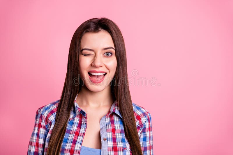 Close Up Portrait Of Her She Nice Looking Attractive Pretty Feminine